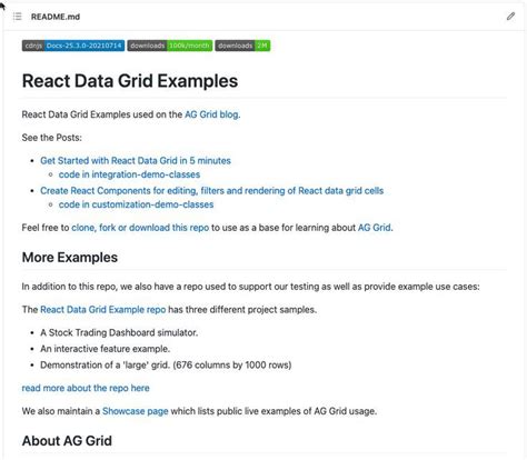 React Data Grid Examples On Github