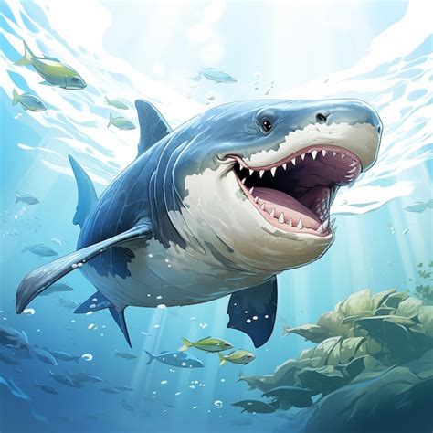 Premium AI Image Shark Illustration Generative Ai