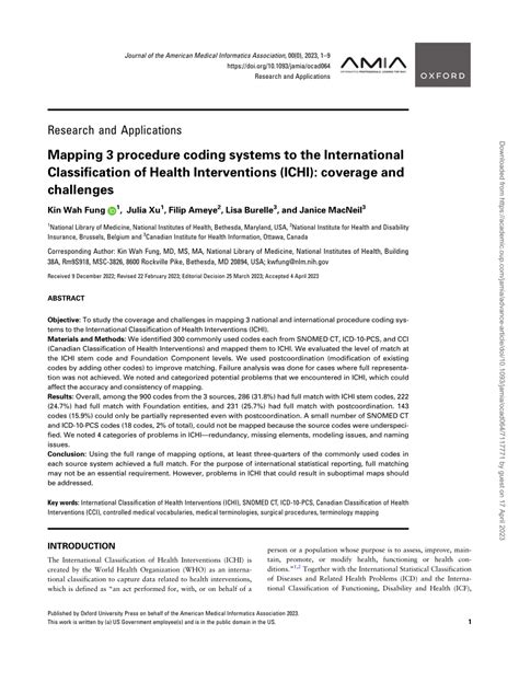 Pdf Mapping 3 Procedure Coding Systems To The International