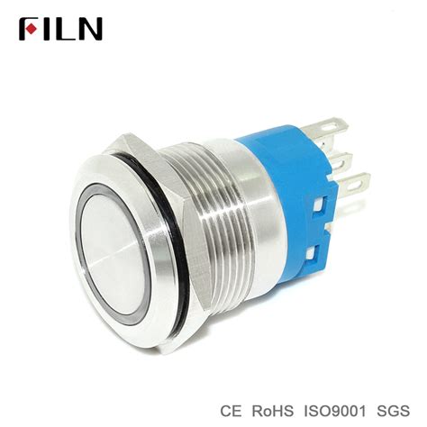 RGB LED Triple LED Illuminated Push Button Switch In 2NO2NC