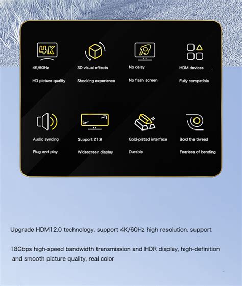 High Resolution Hdmi Hd Cable I P K HZ HZ Gbps Hdr D Full Copper Core