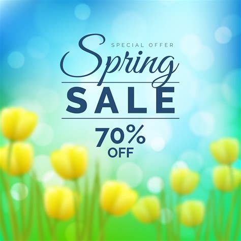 Размытая тема для весенней распродажи | Бесплатно векторы