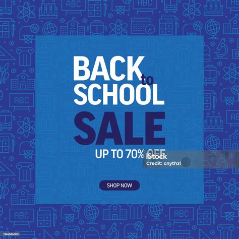 학교 용품 패턴이있는 학교 판매 배너로 돌아가기 가방에 대한 스톡 벡터 아트 및 기타 이미지 가방 가을 계산기 Istock