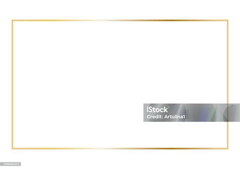 금색 직사각형 프레임 초대장 디자인을 위한 벡터 윤곽선 얇은 미적 테두리 금색에 대한 스톡 벡터 아트 및 기타 이미지 금색 날씬한 프레임 Istock