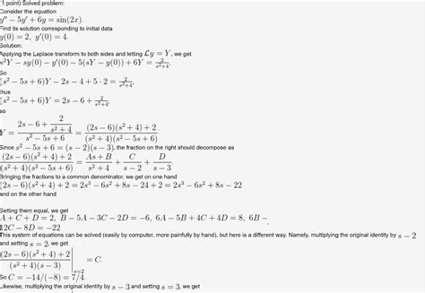 Solved 1 Point Solved Problem Consider The Equation Y Chegg Com