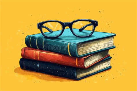 Vibrant Flat Design Features Stacked Books In Various Colors Topped
