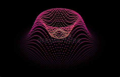 Dynamic Particles Wave From Nodes 3d Sea Flow Stock Illustration