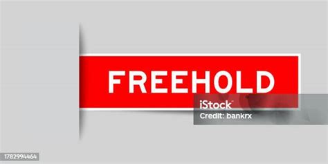 회색 배경에 삽입된 단어 Freehold가 있는 빨간색 사각형 라벨 스티커 건설 산업에 대한 스톡 벡터 아트 및 기타 이미지 건설 산업 건축물 계약서 Istock