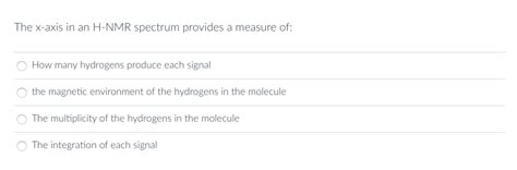 Solved The X Axis In An H−nmr Spectrum Provides A Measure