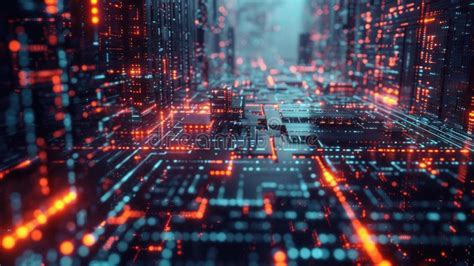 Abstract Picture Of Chip On Complex Circuit With Digital Technology