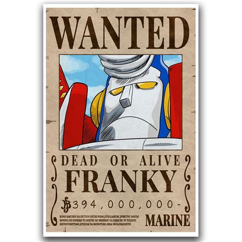One Piece Franky Wanted Poster Amazonde Anime One Piece Wanted