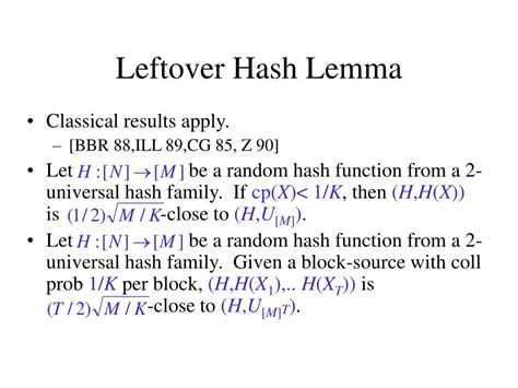 Ppt Why Simple Hash Functions Work Exploiting The Entropy In A Data