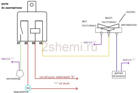 Схема включения вентилятора двигателя приора