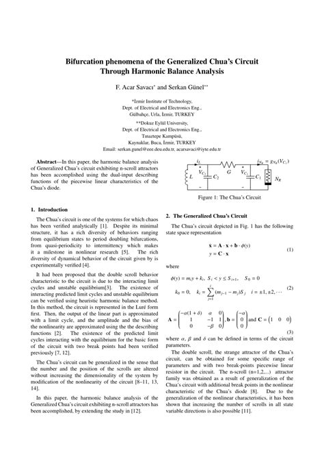 Pdf Bifurcation Phenomena Of The Generalized Chuas Circuit Through