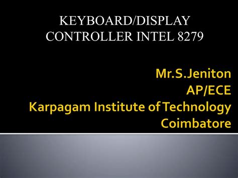 Keyboarddisplay Controller Intel 8279pptx