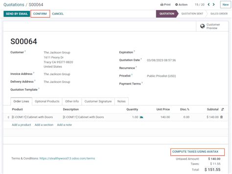 Avatax Use — Odoo 170 Documentation