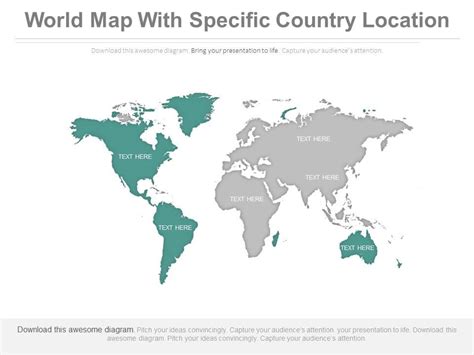 World Map With Specific Country Location Powerpoint Slides Powerpoint Slides Diagrams Themes