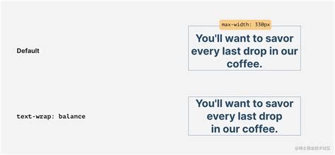 Css文本平衡排版 Text Wrapbalance这是一个很不错且实用的功能，应用到的场景也挺多，但是目前还是在实验 掘金