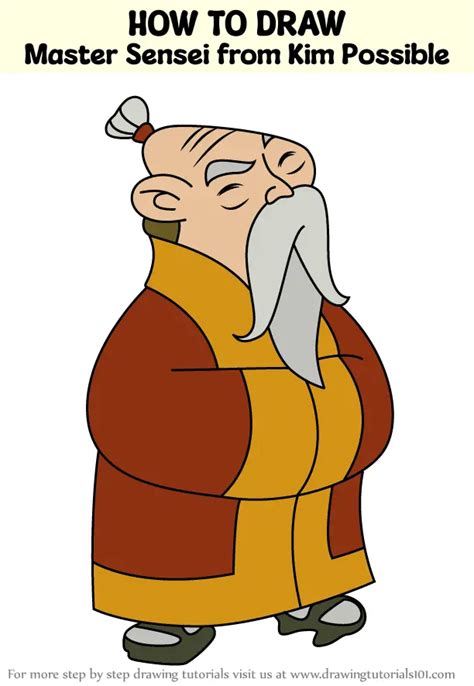 How To Draw Master Sensei From Kim Possible Kim Possible Step By Step