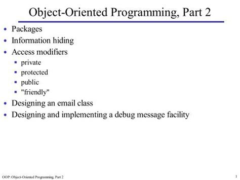 object oriented programming part 2