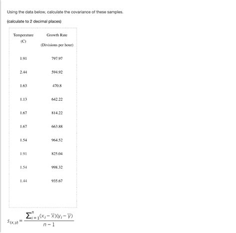 Solved Using The Data Below Calculate The Covariance Of Chegg Com
