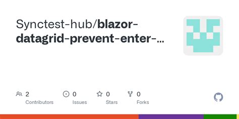 Github Synctest Hubblazor Datagrid Prevent Enter Key Functionality