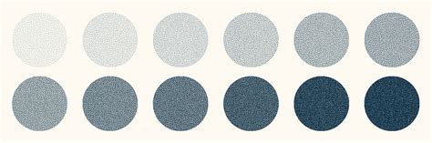 둥근 모양의 점선 개체 빈티지 스티플 요소 페이딩 그라디언트 점각 도트 워크 그리기 점을 사용한 음영 하프 톤 붕괴 효과 백색 소음 거친 질감 벡터 그림 0명에 대한 스톡