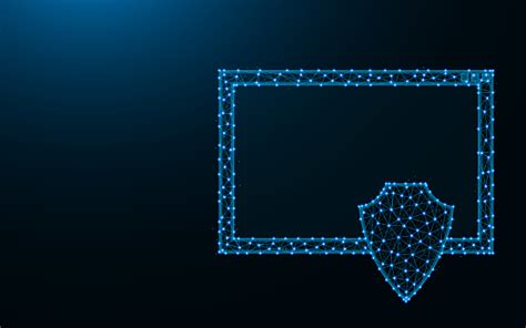 진한 파란색 배경 웹 보호 와이어 프레임 메쉬 다각형 벡터 그림에 포인트와 선으로 만든 창과 방패 0명에 대한 스톡 벡터 아트 및 기타 이미지 Istock