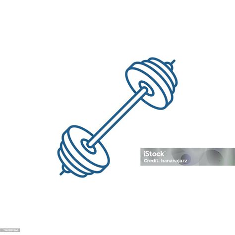 파워 리프팅 바 라인 아이콘 개념입니다 파워 리프팅 바 평면 벡터 기호 기호 개요 그림 0명에 대한 스톡 벡터 아트 및 기타