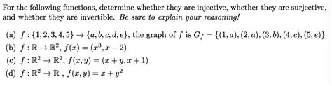 Solved For The Following Functions Determine Whether They