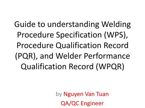 PDF Guide To Understanding Welding Procedure Specification Wps DOKUMEN TIPS