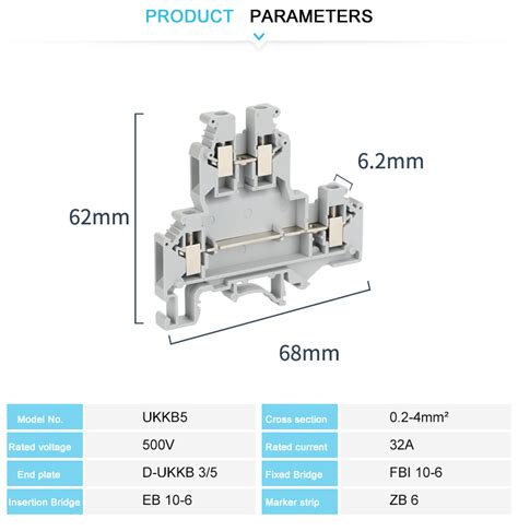 Two Layer Terminal Blocks ไฟฟ้าโรงงาน อุปกรณ์ควบคุม เซนเซอร์ เครื่องควบคุม Nano Instrument