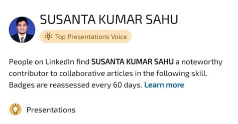 Susanta Kumar Sahu On Linkedin Grateful Toppresentationvoice Linkedin Linkedinaward