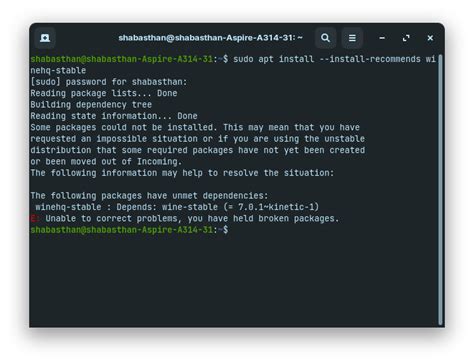 Unmet Dependencies When Installing Wine Please Help General Help