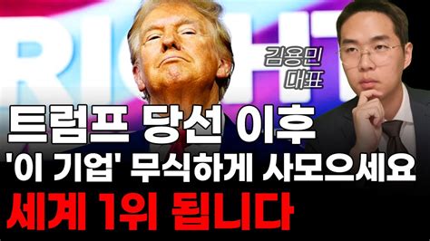 주식 트럼프 당선 이후 이 기업 무식하게 사모으세요 세계 1위 됩니다 주식전망 2024년주식전망 11월주식전망