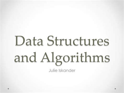 Data Structures And Algorithms Ppt