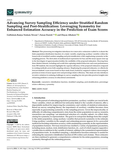 Advancing Survey Sampling Efficiency Under Stratified Random And Post Stratification Pdf