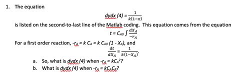 1 The Equation Dydx4k1−x1 Is Listed On The