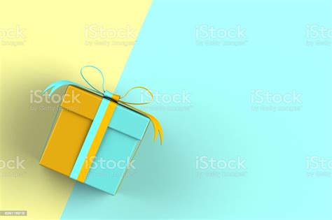 크리스마스와 새 해의 날 선물 상자 파란색과 노란색 배경에 고립 된 3 차원 렌더링 2015년에 대한 스톡 사진 및 기타 이미지 2015년 3차원 형태 계절 Istock