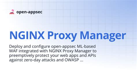 Micki Boland On Linkedin Nginx Proxy Manager Integration Open Appsec