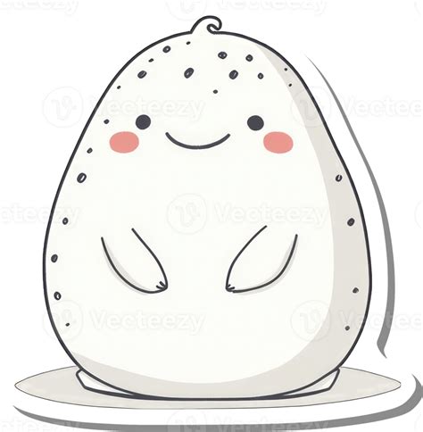 adorable happy white blob character illustration 55380911 png