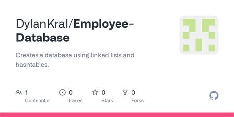 github dylankral employee database creates a database using linked