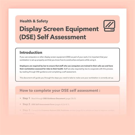 Dse Assessment Form Display Screen Equipment Easyhealthandsafety