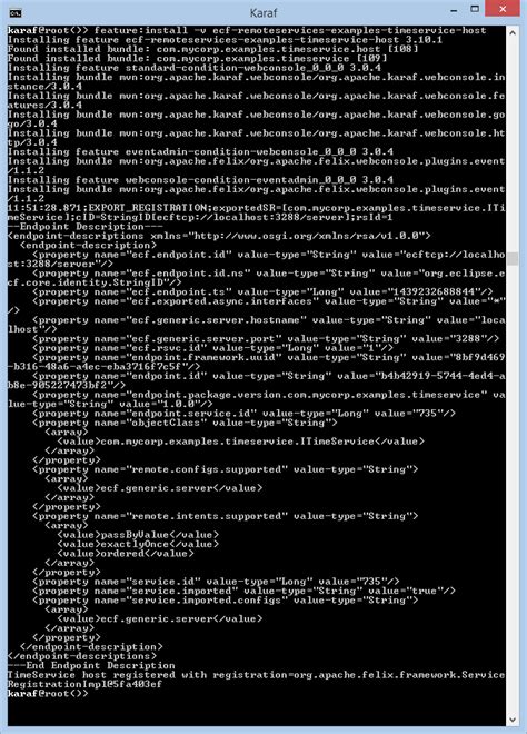 eig install timeservice tutorial into apache karaf eclipsepedia
