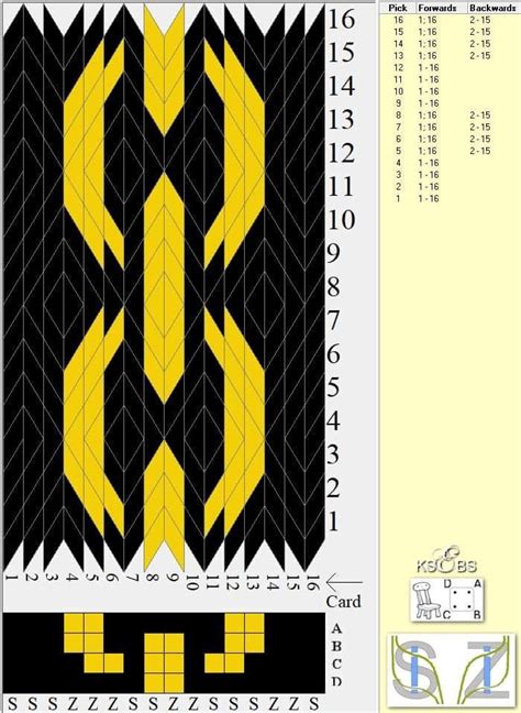 Black And Yellow Tablet Weaving Pattern
