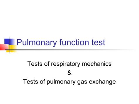 Pulmonary Function Test PPT