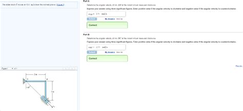 Solved The Slider Block C Moves At M S Down The Chegg