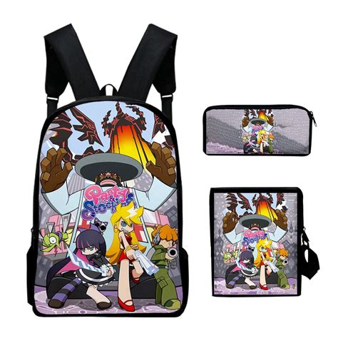 New Panty And Stocking New Anime 3pcsset Zipper Backpack 3d Print