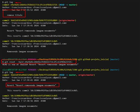 Utilização Do Comando Git Reset Git E Github Compartilhando E Colaborando Em Projetos Alura