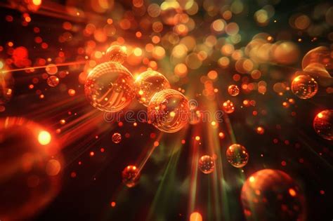 Water Bubbles With Glowing Orbs Of Light Pulsating In The Darkness Glowing Orbs Of Light